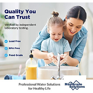 Membrane Solutions 5 Micron 10" x 2.5" Sediment Water Filter Replacement Cartridge for Any Water Filter 10 x 2.5 inch Whole House RO System, Compatible with GE FXUSC, Aqua-Pure AP110, WHKF-GD05-6 Pack