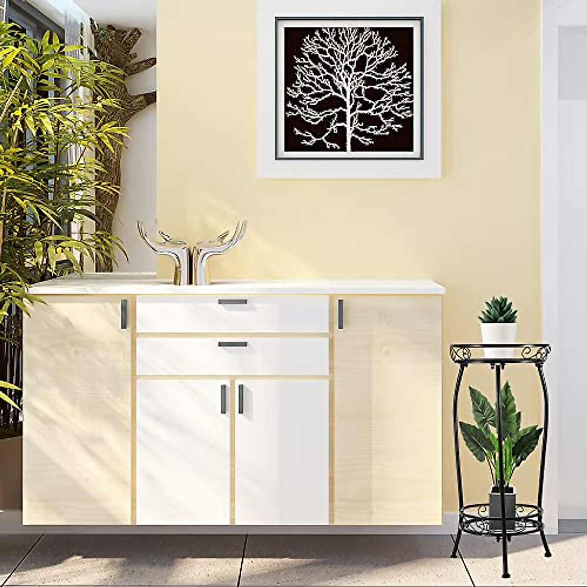 Kavlium Plant Stand Indoor Outdoor 2 Tier 27.1 inch Multiple Plant Rack