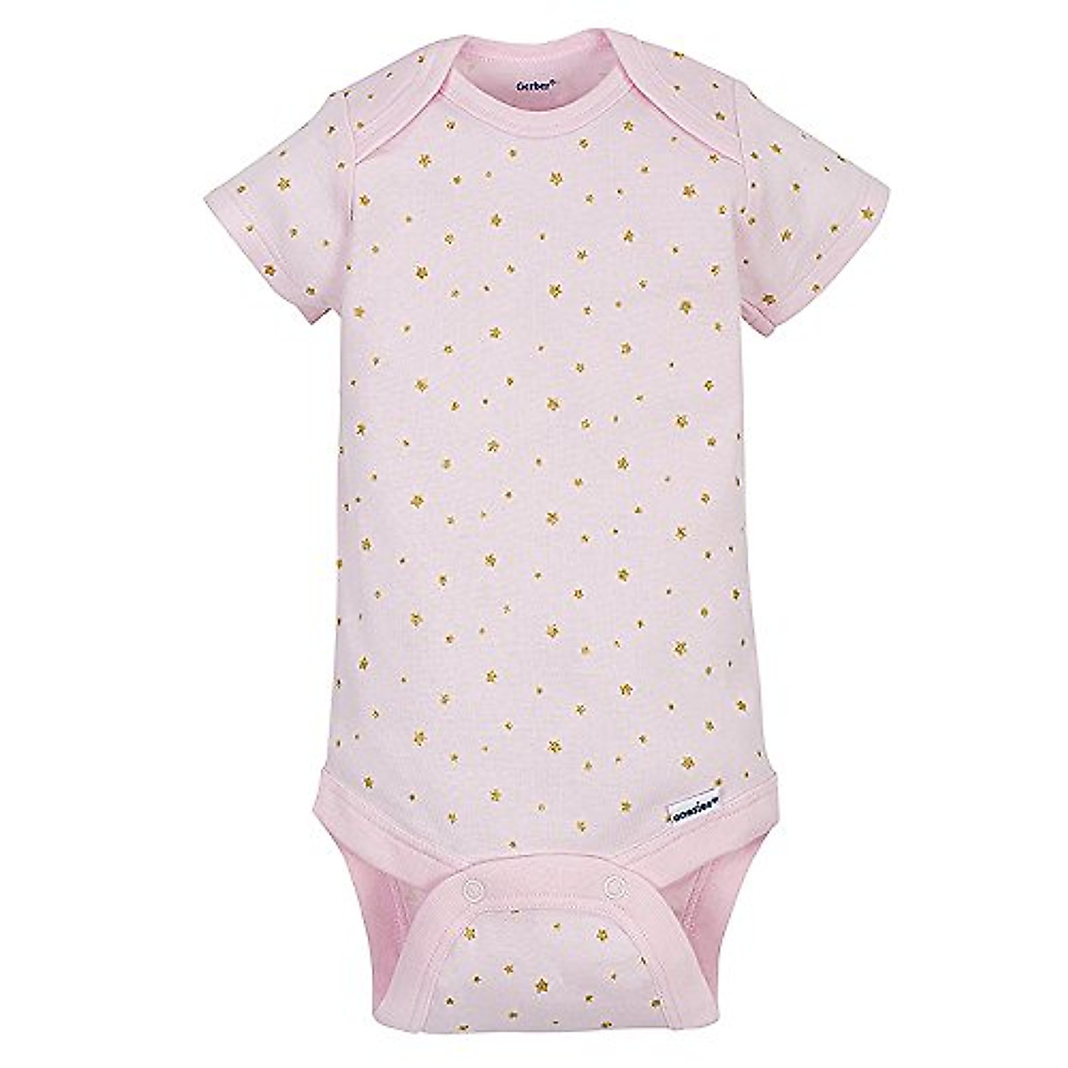 Gerber Baby Girls 5-Pack Short Sleeve Variety Onesies Bodysuits, Princess Crown, 0-3 Months