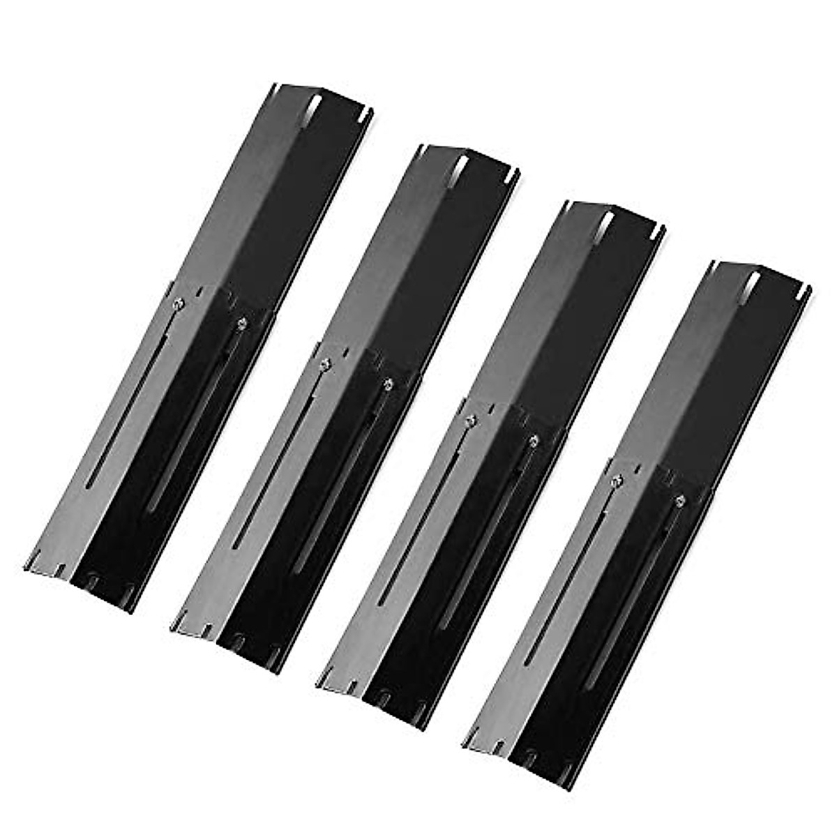 Outspark Universal Heat Plate Shield, Heat Tent, Flavorizer Bar, Burner Cover, Flame Tamer Replacement Parts for Gas Grill,Adjustable Extends from 11.75" up to 21",4 Pack,Porcelain Steel