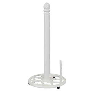 Home Basics Lattice Collection | Made from Cast Iron | 3 Trivets | 1 Paper Towel Holder | Complete Your Kitchen | White