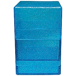 Ultra Pro - Satin Tower 100+ Card Deck Box (Glitter Blue) - Protect Your Gaming Cards, Sports Cards or Collectible Cards In Stylish Glitter Deck Box, Perfect for Safe Traveling
