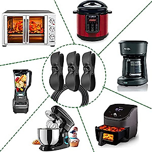 Appliance Cord Organizer Stick On, 3 PCS Black Kitchen Cord Wrapper Winder Keeper Holder, AFunCrafter New Upgraded Cable wrap for Mixer, Coffee Maker, Air Fryer, Pressure Cooker