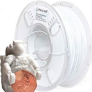 PRILINE PLA 1.75 3D Printer Filament, Dimensional Accuracy +/-0.03 mm, 1kg Spool,White