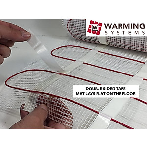 30 Sqft Warming Systems 120 V Electric Tile Radiant Floor Heating Mat with WiFi Touch Screen Programmable Thermostat. Includes Installation Monitor and Floor Temperature Sensor