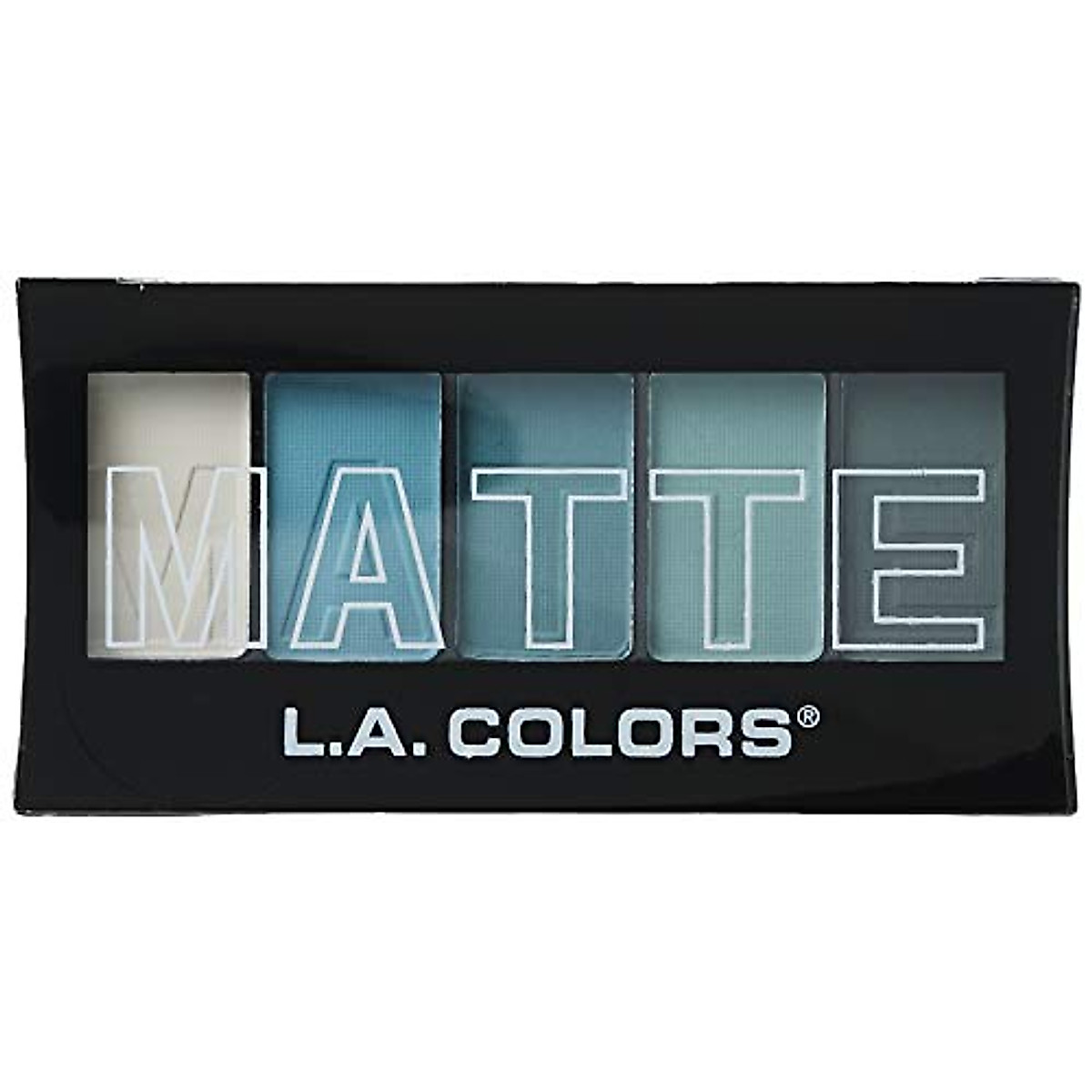 L.A. COLORS 5 Color Matte Eyeshadow Palette, Teal Argyle CEM477