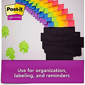 Post-it Super Sticky Notes, 3x3 in, 5 Pads, 2x the Sticking Power, Black (654-5SSSC)