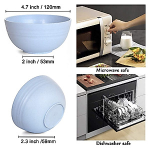 BUBERO Small Kids Bowls Set of 5, Plastic Bowls Reusable Wheat Straw Cereal Bowls for Snack, Side Dishes, Microwave Safe Mini Bowls