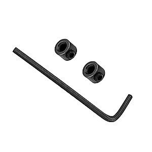 uxcell Drill Bit Stop Set 4mm/6mm I.D. Carbon Steel Bit Depth Holder with Hex Wrench for Set Screws Woodworking Tool Kit