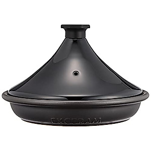 Toyo Ceramic Arita Pot, Tagine Pot, Approx. 8.3 inches (21 cm), Microwave Safe, Direct Fire, Mt. Fuji, Black, Made in Japan
