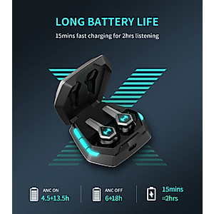 HECATE by Edifier GX04 ANC True Wireless Gaming Earbuds, Active Noise Cancelling Bluetooth Gaming Earbuds with Ultra Low Latency, H+ Special Game Sound Effect, 6 Microphones, RGB Lighting, Fast Charge