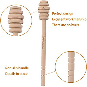 Baocuan 5 Pcs 6.3 Inch Honey Dipper Sticks,Mini Wooden Honeycomb Stick-Honey Stirrer Stick for Honey Jar Dispense Drizzle Honey and Wedding Party Gift