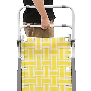 Magshion Folding Webbed Lawn Beach Chair for Adults, Lightweight Steel Frame, Portable Outdoor Camping Chairs for Fishing, Patio, Yard & Garden, Support to 250 lbs (2-Pack, Yellow)