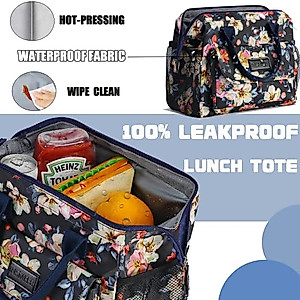 INSMEER Lunch Bags for Women, 16 Can(10L) Large Insulated Lunch Box Collapsible Leakproof, Adult Lunch Bags Women with Multi-Pocket Reusable Lunch Bag for Work, Office, School, Picnic (Rose)