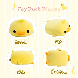 PUEENOD Duck Plush Toy, Duck Plushie Stuffed Animal Toy Gifts for Kids Yellow 15Inch