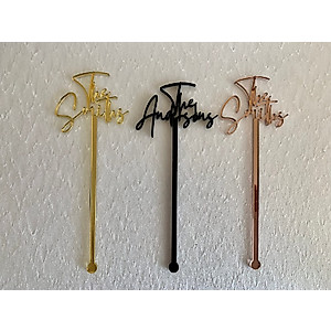 Personalized Name Drink Stirrers, Custom Hand Lettered, Modern Calligraphy Stir Swizzle Stick, Cocktail Bar Accessories, Wedding Table Centerpiece, Bridal shower decor, Party pick, Birthday decoration