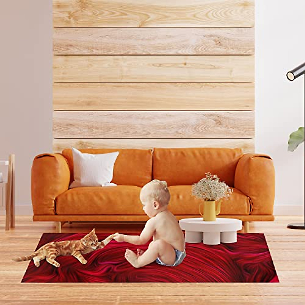 Abstract Art Kitchen Mats 2 PCS Anti-Fatigue Kitchen Rugs, Non Slip Kitchen Rugs and Mats Cushioned Standing Desk Mat Floor Mats for Home,Sink,Office,Kitchen, Red Liquid Artistic Texture