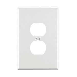Leviton 88103 1-Gang Duplex Device Receptacle Wallplate, Oversized, Thermoset, Device Mount, White
