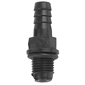 Little Giant CV-10 Check Valve for the following Little Giant Series Condensate Pumps - VCC, VCMA, VCL-14 and VCL-24, 1/4-inch MNPT x 3/8-inch Barbed, Black, 599065