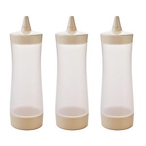 UPKOCH Salad Sauce Dispenser 3Pcs Plastic Squeeze sauce bottles squeeze condiment bottles ketchup lid Squirt Condiment Bottles Plastic Squeeze Bottle