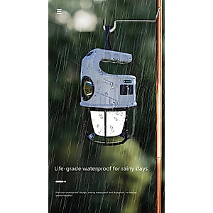 500LM, Battery Lanterns, Solar Flashlight Lantern, Solar Lanterns Outdoor Rechargeable led Light, Rechargeable Camping Lantern, IPX4 Waterproof,Emergency Power Bank, Outdoor, Hiking, Fishing