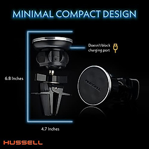 HUSSELL Mongoora Air Vent Car Phone Mount Holder - Magnetic Cell Phone Car Mount Universal for Any Smartphone, iPhone, Android - Rotating Car Phone Holder - Stocking Stuffers, White Elephant Gift