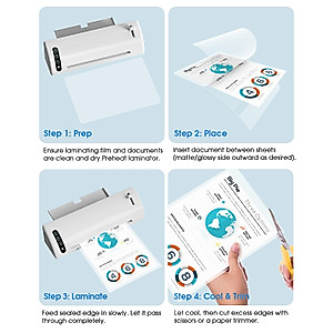 KTRIO Laminating Sheets, Holds 8.5 x 11 Inch Sheets 200 Pack, 3 Mil Clear Thermal Laminating Pouches 9 x 11.5 Inch Lamination Sheet Paper for Laminator, Round Corner Letter Size
