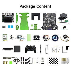 Waveshare JetRacer Professional Version ROS AI Kit, Dual Controllers AI Robot, Lidar Mapping, Vision Processing, Includes Waveshare Jetson Nano Dev Kit 4GB (NOT Support Nano 2GB)