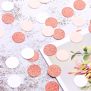 Rose-gold Pink-white Party Decorations Confetti - 300pcs Mothers Day Wedding Baby Bridal Shower Girl Birthday Party Glitter Paper decor Table Decoration Bachelorette Engagement Decor Lasting Surprise