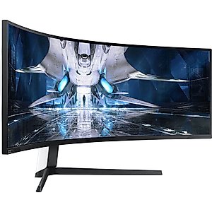 SAMSUNG 49" Odyssey Neo G9 Series G95NA 4K UHD Curved Gaming Monitor, 240Hz, 1ms, Mini LED Display, G-Sync and FreeSync Premium Pro, LS49AG952NNXZA, White & Black