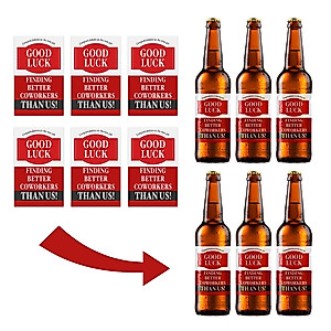 BRIGHTZY Coworker Leaving Gifts for Men & Women, Beer Labels, Bottle Opener Keychain and Carrier Gift Set, Good Luck Finding Better Coworkers Than Us