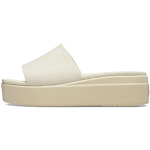 Crocs Women's Brooklyn Platform Slides Sandal, Bone, Numeric_10
