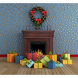 Joy Pebble Electric Fireplace Mantel Wooden Surround Firebox Freestanding Fireplace Hearter with Realistic Log Flame & Remote Control, 750/1500W (Black)