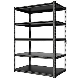 ZIKEBTUY 72" H Heavy Duty Garage Shelving Load 2000 Lbs Garage Storage Shelves, 5-Tier Adjustable Metal Shelves for Storage Rack Garage Shelf Industrial Shelving for Basement Warehouse