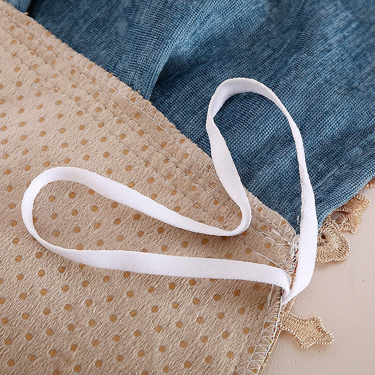 GEORPE Seat Cushion European Style Dining Chair Luxury Anti-Slip Fabric Cushions Mat Household Buttocks Pad with Bandage, 18.9x19.7inch/48x50cm