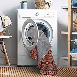 Linon Home Decor Products The Anywhere Washable Rug Yarit Garnet & Ivory 3' X 5' Accent Rug