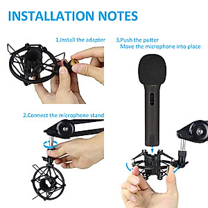 SUNMON Q2U USB/XLR Microphone Shock Mount Holder for Reduces Vibration and Noise, Suitable for Samson Q2U USB/XLR Dynamic Mic