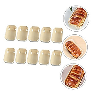 Cabilock 10pcs Wooden Toast Box Toaster Oven Pan Disposable Baking Pan Donut Mold Paper Bread Pan Baking Dishes for Oven Wood Loaf Pan Practical Toast Trays Non-stick Toast Plates Rectangle