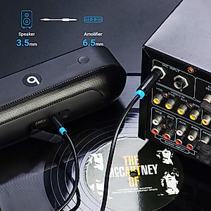 Vention 1/8" to 1/4" Male to Male Stereo Cable 3.5mm TRS to 6.35mm Audio Cable Guitar to Aux Male Cord for Cellphone, Amplifiers, Guitar, Laptop, Home Theater Devices, Speaker (1M/3ft)