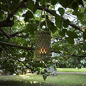 Alpine Corporation QLP1350SLR-HH-TM Alpine Metal Solar Lantern, Gray