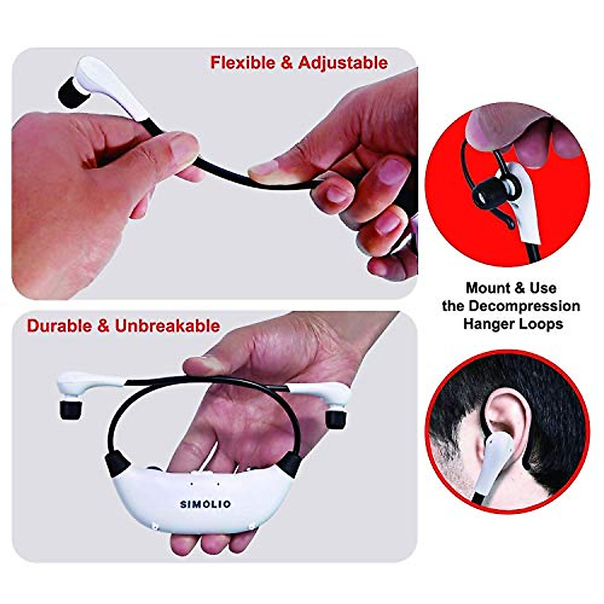 SIMOLIO SM823D Digital Wireless Headphones for TV with Optical in, TV Hearing Devices with Voice Highlighting, Balance and Tone Controls for Seniors and Hearing Impaired, 100FT Long Range