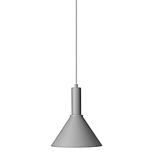 Globe Electric 61017 1-Light Plug-in Pendant, Soft Matte Gray. Designer Gray Fabric Cord, Bulb Included