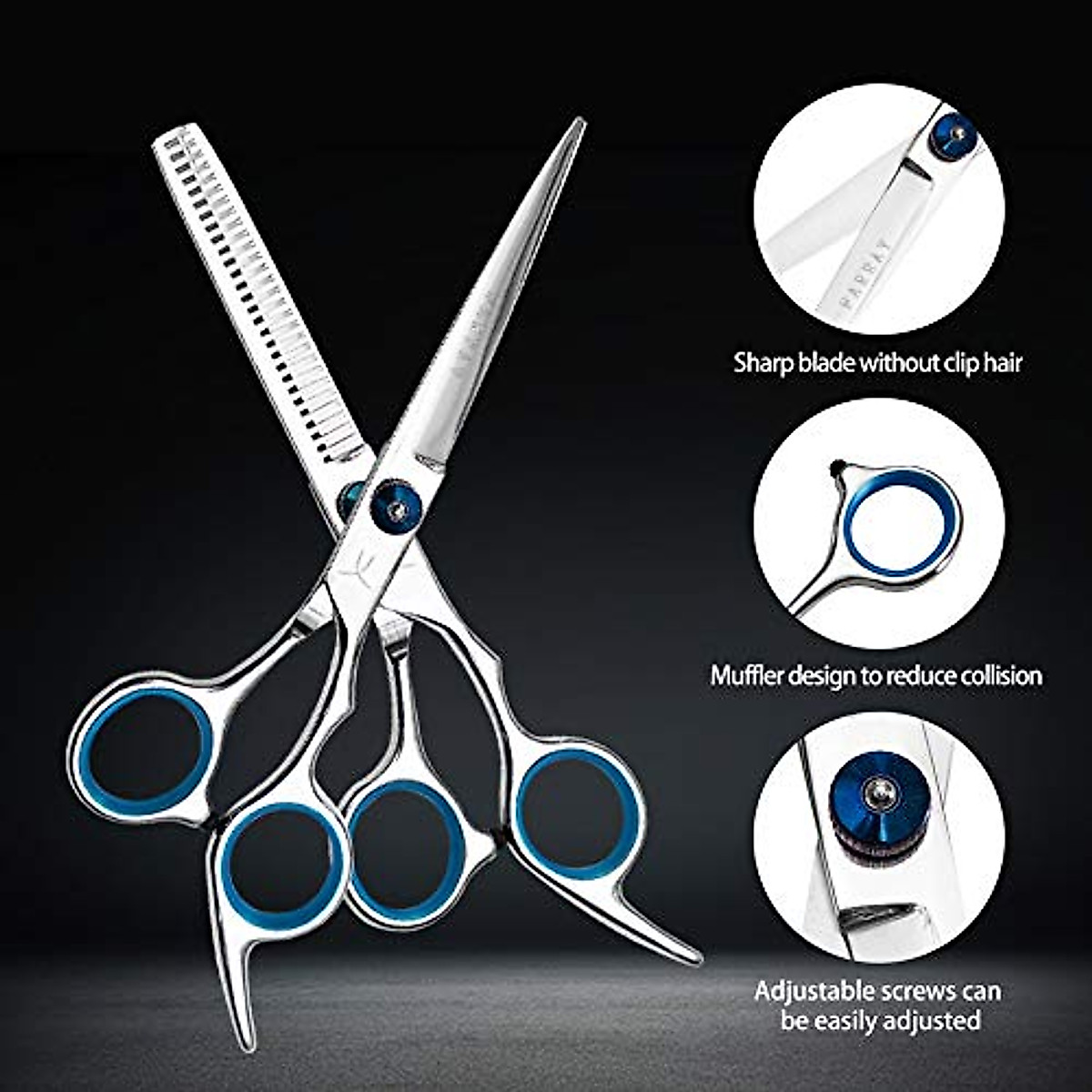 FARRAY 6.5" Professional Hair Cutting Scissors - Japanese Stainless Steel Barber Shears for Salon, Home, All Ages - Ergonomic Handle & Sharp Blades (Aurora color)