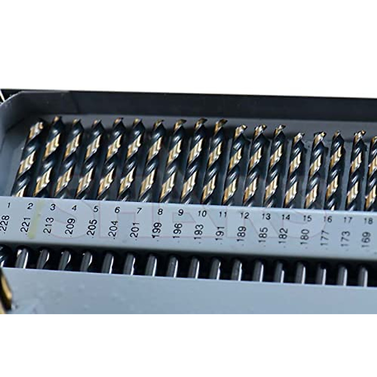 Shars 1/16-1/2", A-Z, #1-#60 HSS Heavy Duty Drill Grade Black & Gold Finish Jobber Drill 135° Point Angle 115 pcs Set 404-2929 L