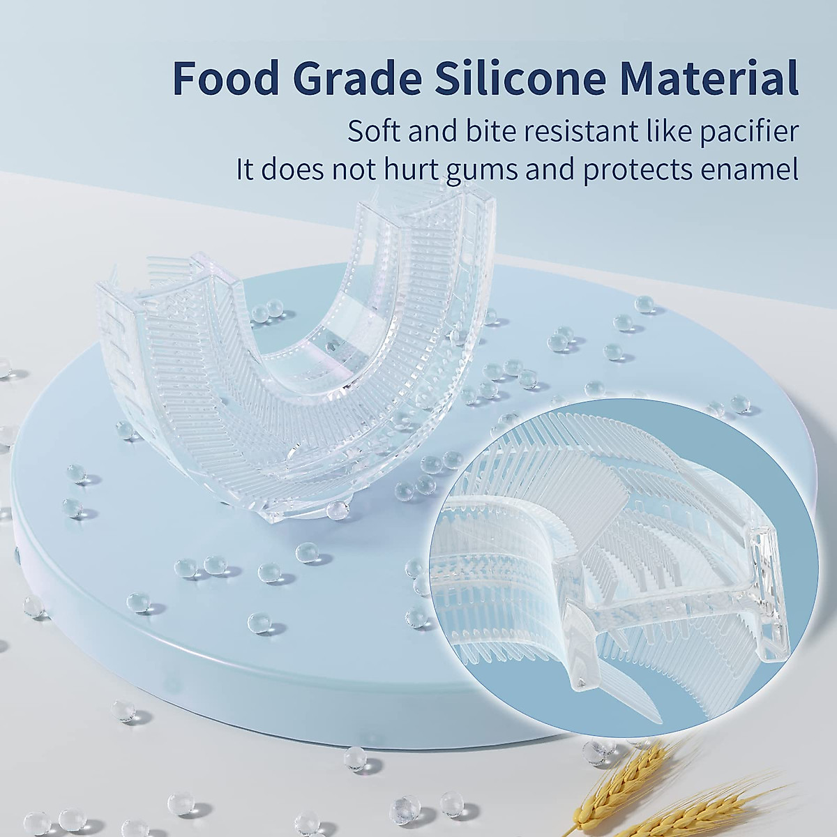 Little Meerkat 2Pcs U Shaped Toothbrush Kids, Toddler Toothbrush with 4 Brush Head, 360° Toothbrush Kids to with kid Age 7-12, L