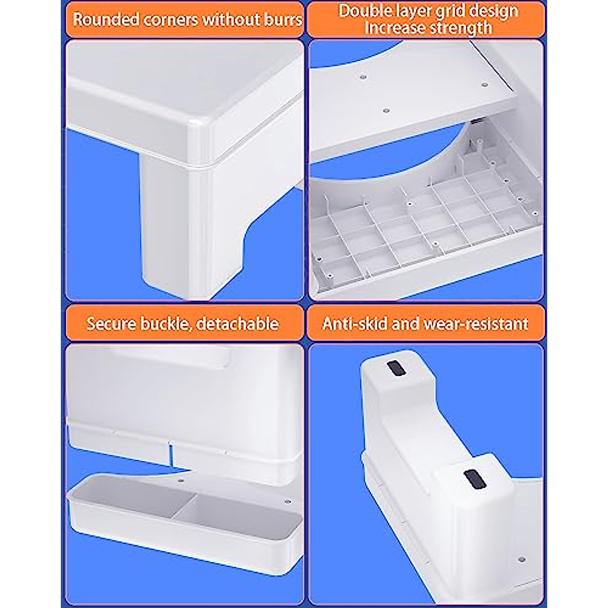 Toilet Stool, Detachable Toilet Potty Step Stool for Adults and Kids，7"Tall Heavy Duty Plastic Portable Squatting Poop Foot Stool , Bathroom Non-Slip Toilet Assistance Step Stool - Modern Sleek Design
