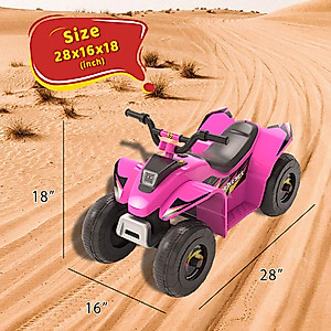 HOVER HEART 6V Electric Mini ATV Quad, 4 Color Beach Car Ride on Equiped with Backward and Forward Control Suitable to 3 Years Old Kids