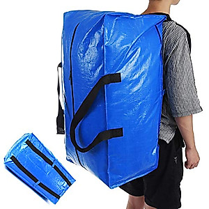 Acnusik 6 Pack Heavy Duty Moving Bags Extra Large Storage Bags, XL Moving Totes Cloth Storage Bags with Zippers Backpack for Clothing Storage, College Moving，Compatible with IKEA Frakta Hand Cart