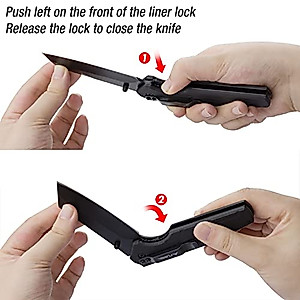 FLISSA Pocket Knife, 3.5" Folding Stonewash Blade Tactical Knife, G10 Handle, for Outdoor, Survival, Hunting and Camping