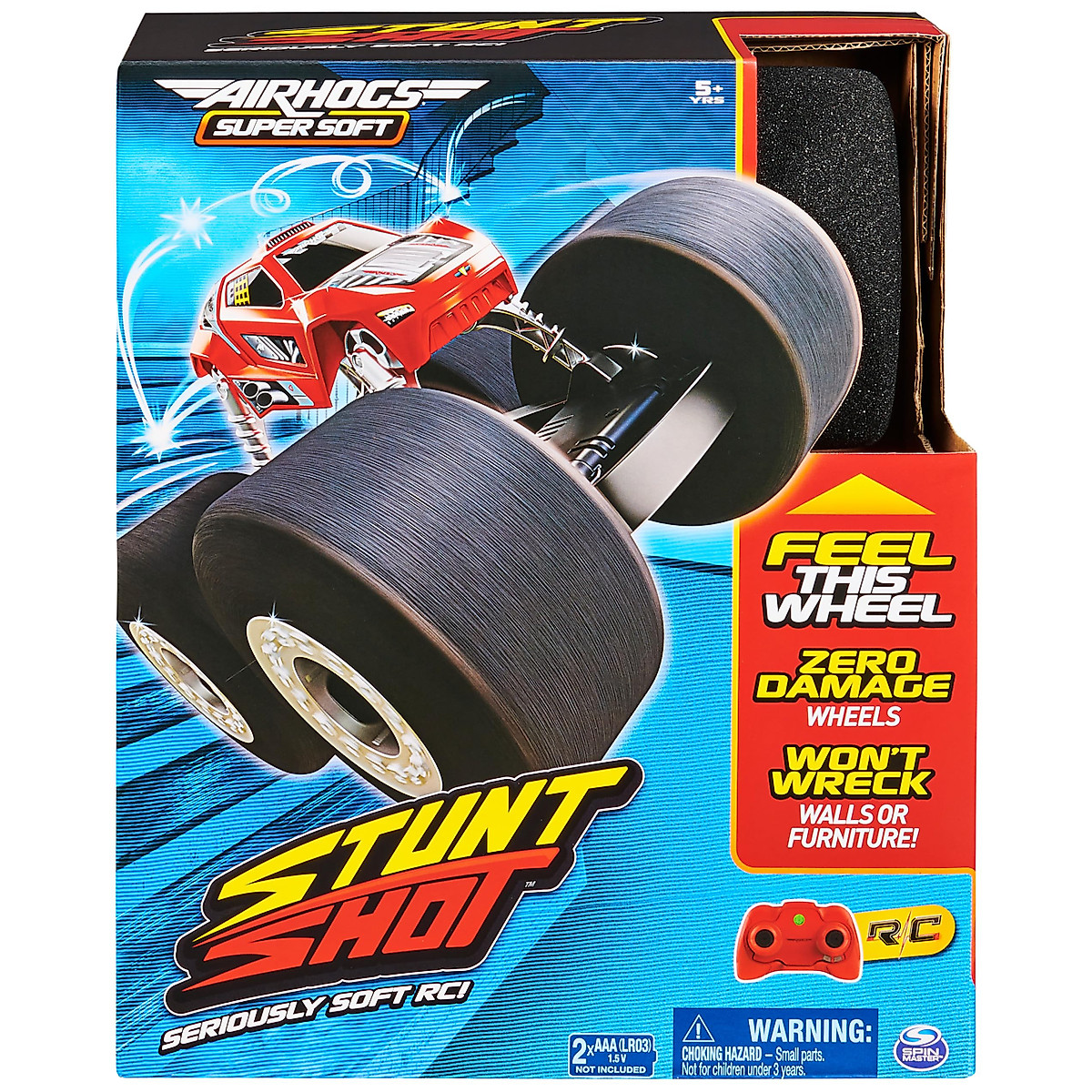 Air Hogs Super Soft, Stunt Shot Indoor Remote Control Car with Soft Wheels, Toys for Boys, Aged 5 and up
